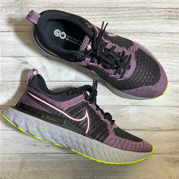 Nike | Shoes | Nike React Infinty Run Flyknit 2 Violet Dust Pink Black Cyber Running Shoes ...
